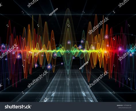 Wave Function Series Backdrop Colored Sine Ilustrações Stock