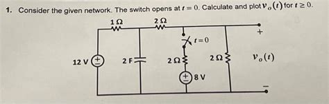 Solved Consider The Given Network The Switch Opens At T Chegg