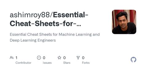 github ashimroy88 essential cheat sheets for machine learning and