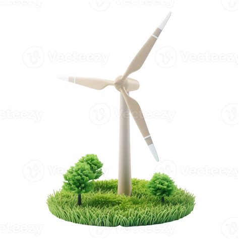 Wind Turbine With Trees And Grass 50512912 PNG