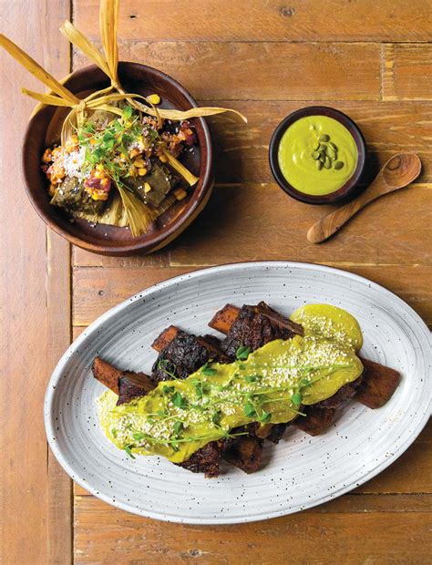 Short Ribs With Mole Verde And Huitlacoche Tamales Recipe
