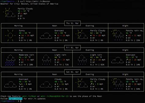Weather In Your Shellterminal With Ansi Coloringformatting Rwebdev
