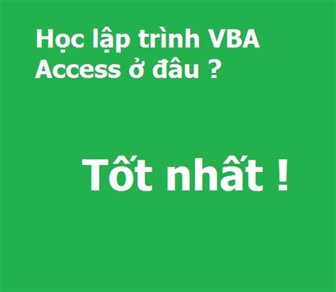 học lập trình vba access
