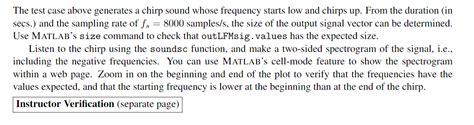34 Function For A Chirp Use The Code Provided In The