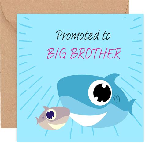 Promoted To Big Brother Card New Baby Card Big Brother Card Baby Shower Card Girl Boy