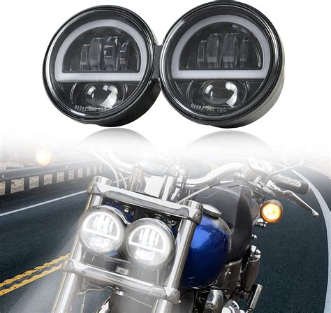 Veisutor Dual Led Headlight For Fat Bob，upgraded Led