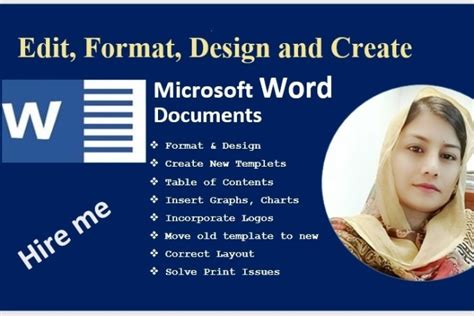 Microsoft Word Document Edit Create Format And Design For Freelancer Tasleem Naz