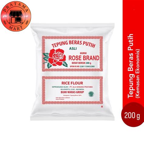 Jual Tepung Beras Putih Rose Brand Kemasan 200 G Rosebrand Shopee