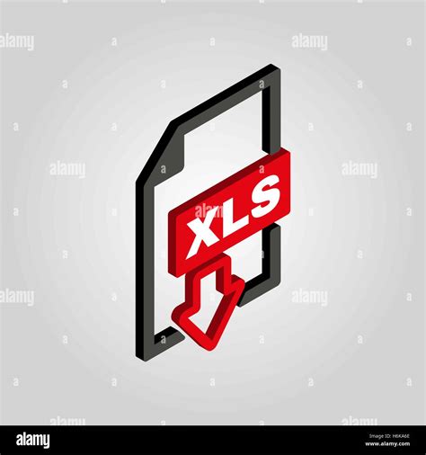The Xls Icon3d Isometric File Format Symbol Flat Vector Illustration