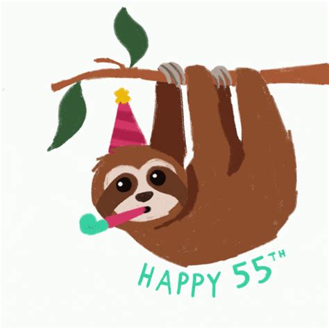 Happy Birthday Animated Upside Down Sloth 