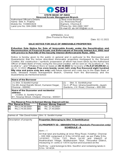 0312220322 Senthil Kumar Pdf Auction Identity Document