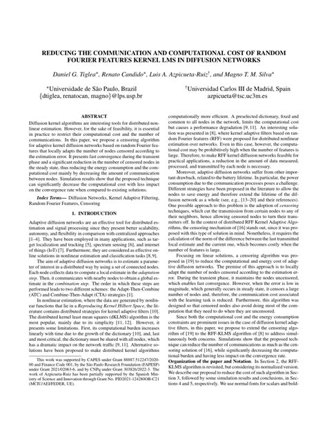 Pdf Reducing The Communication And Computational Cost Of Random