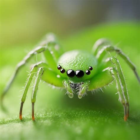 Premium Ai Image Cute Green Spider