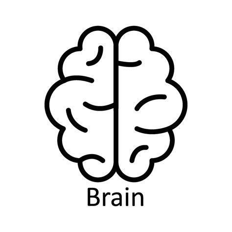 Brain Vector Outline Icon Design Illustration Education Symbol On White Background Eps 10 File