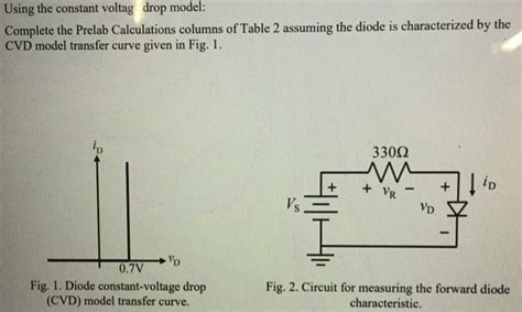 Solved Using The Constant Voltag Drop Model Complete The Chegg
