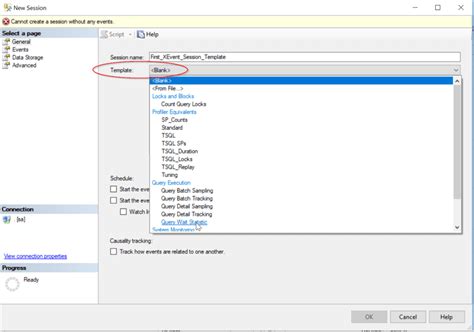 Create Sql Server Extended Events Session Using Ssms From Template