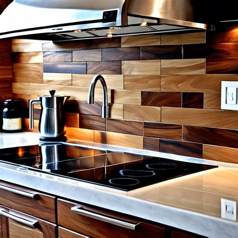 Wood Tile Kitchen Backsplash