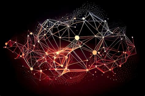 Premium Ai Image Abstract Polygonal Space Low Poly Dark Background With Connecting Dots And