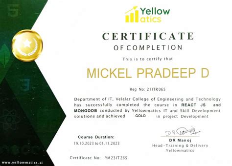 Mickel Pradeep D On Linkedin Yellowmatics Reactjs Mongodb Nodejs