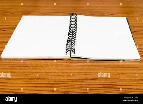 Notebook Line On Wood Background Stock Photo Alamy