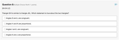 solved triangle ghi is similar to triangle jkl which
