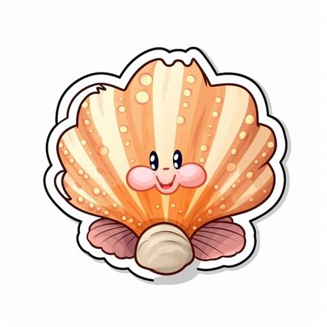 Premium Ai Image Cartoon Shell With A Smiling Face And A Pearl In The