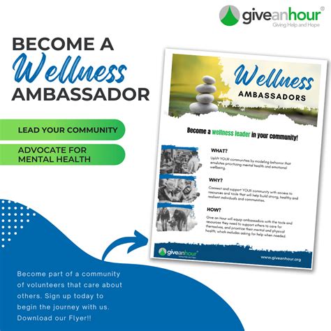 Become A Wellness Ambassador Today Give An Hour