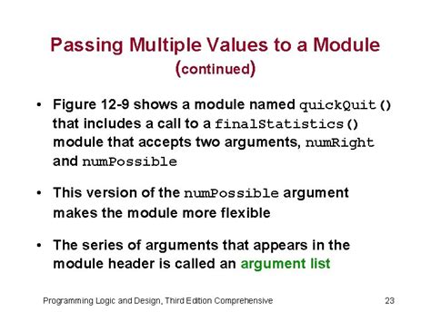 Chapter 12 Advanced Modularization Techniques Programming Logic And