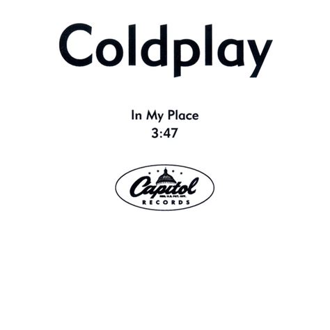 Coldplay In My Place 2002 CDr Discogs