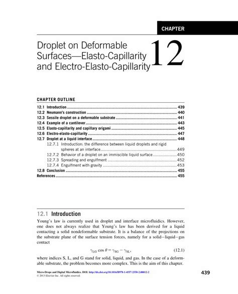 Pdf Micro Drops And Digital Microfluidics Droplet On Deformable Surfaces—elasto Capillarity