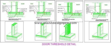Door Sill And Threshold Dwg Detail With Marble And Wood
