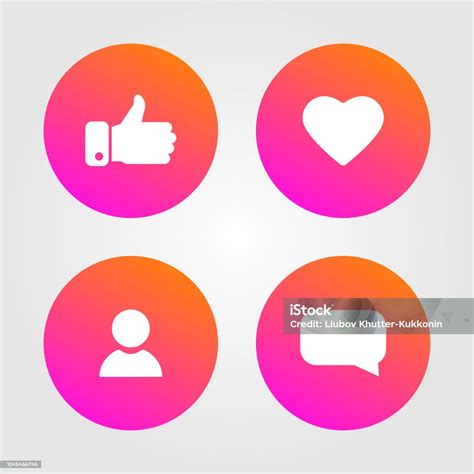 엄지손가락을 좋아하고 사랑 하는 아이콘을 설정 소셜 미디어 요소입니다 소셜 네트워크 아이콘입니다 카운터 알림 기호입니다 벡터 일러스트 레이 션 매스컴에 대한 스톡 벡터 아트