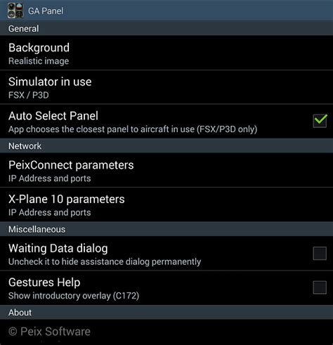 GA Panel For Android User Manual PEIXSOFT