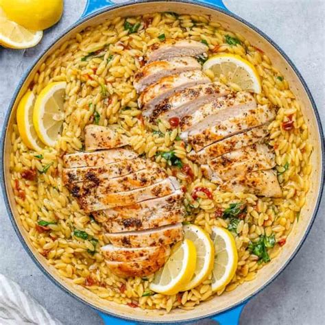 Lemon Chicken Orzo Healthy Fitness Meals