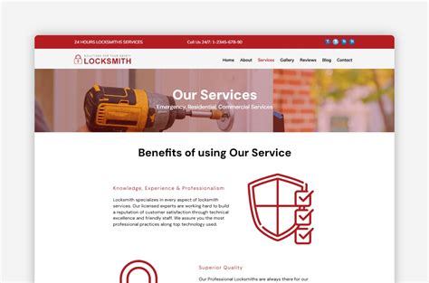 Locksmith Website Template For Locksmith And Security Professionals