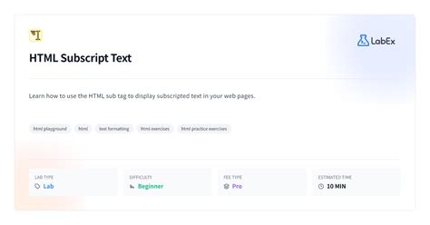 Mastering Html Subscript Text Labex