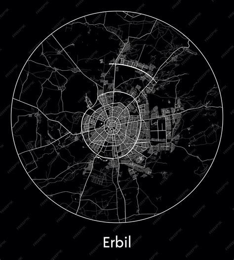 Premium Vector City Map Asia Iraq Erbil Vector Illustration