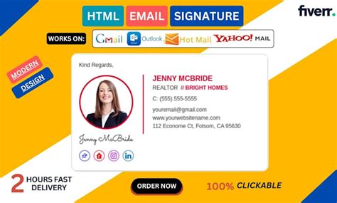 Create Clickable Html Animated Email Signature Design For Gmail Outlook Apple By Khawarqurshi