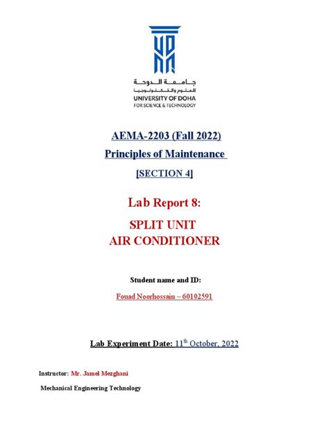 Lab Report 8 Identification And Functions Of Components In A Split
