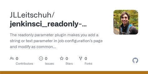 github jlleitschuh jenkinsci readonly parameter plugin the readonly