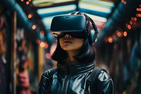 Premium Ai Image Virtual Reality Interaction Headset By Asian