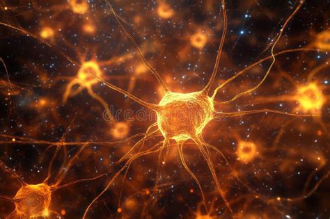 Abstract Neuron Network Background Representing Human Brain Stock Image