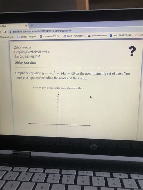 answered graph the equation y x² 14x 48… bartleby
