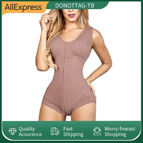 여성용 쉐이프웨어 후크 및 아이 클로저 유방 지지 뱃살 컨트롤 삼각형 바디 슈트 바디 셰이퍼바디 슈트 Aliexpress