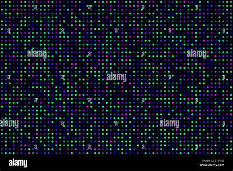 Macro Pattern Of Led Screen With Round Multicolored Pixels Black Video Wall Digital Background