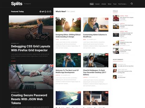 Splits Free Blogging Wordpress Theme Download