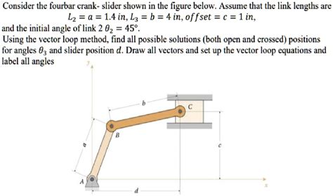 Consider The Fourbar Crank Slider Shown In The Figure Below Assume That The Link Lengths Are