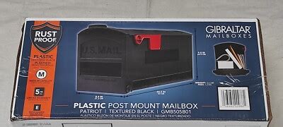 Gibraltar Mailbox Patriot Medium Plastic Post Mount Mailbox Black