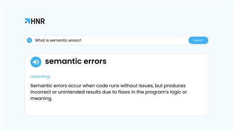 Semantic Error Hnr Tech