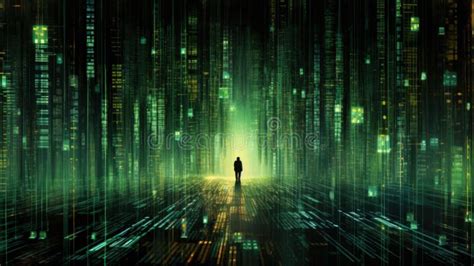 Artificial Intelligence Analyzing Big Data On A Virtual Screen